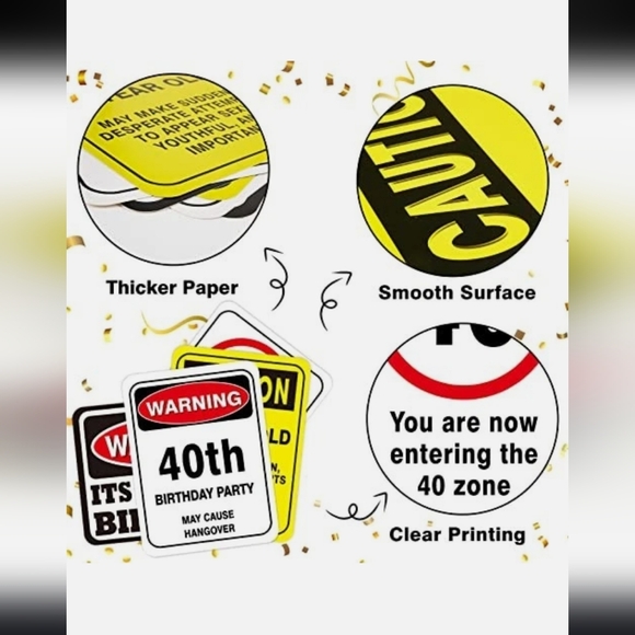 Party Supplies | 4th Birthday Party Decorations Caution Warning Sign ...